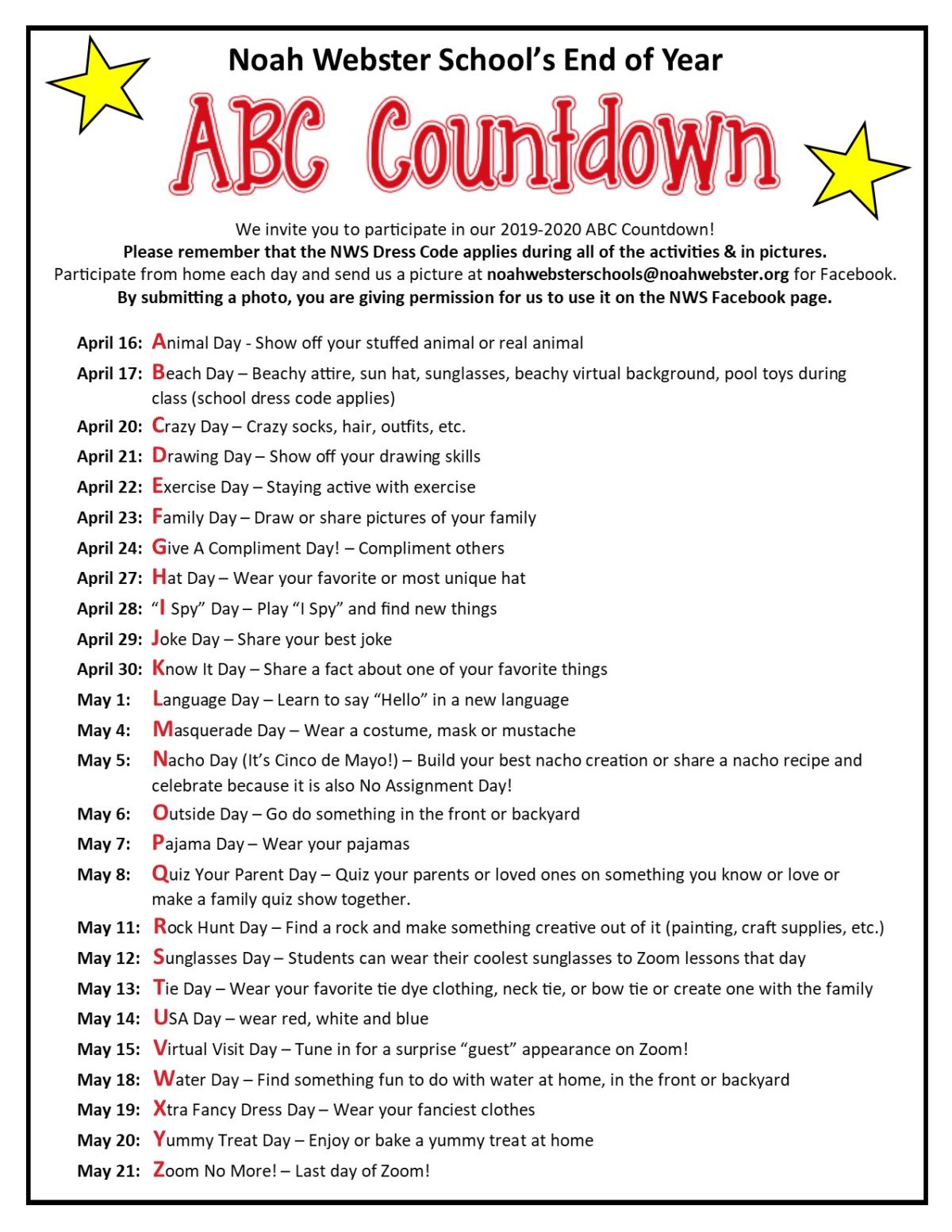 End of the Year ABC Countdown