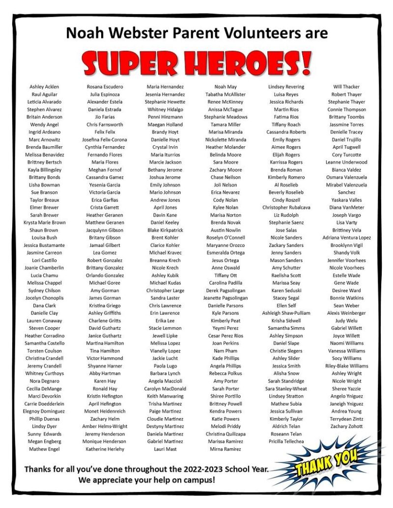 MESA: Our Parent Volunteers are SUPER HEROES!