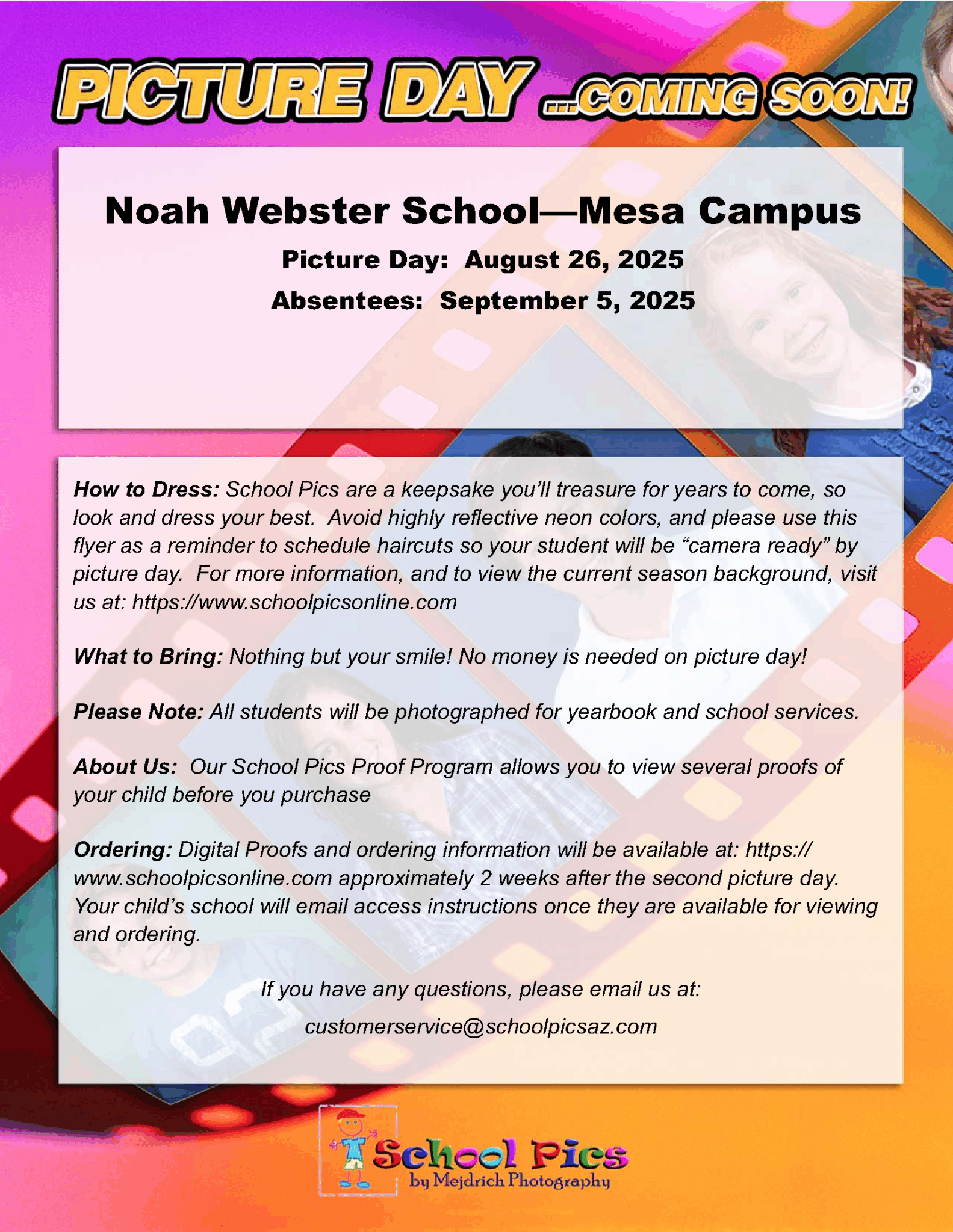 Reminder: MESA Fall Picture Day